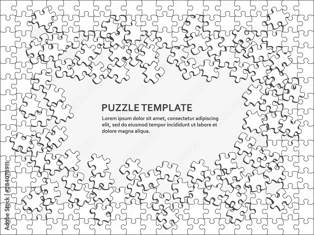 Jigsaw puzzle background with many white pieces. Abstract mosaic ...