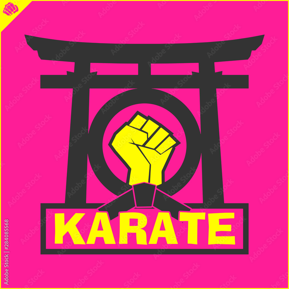 Karate emblem. Martial art creative colored simbol design. Vector, EPS ...