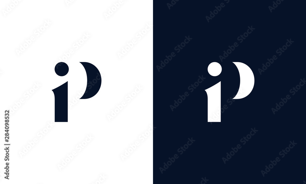 Abstract letter IP logo. This logo icon incorporate with abstract shape ...