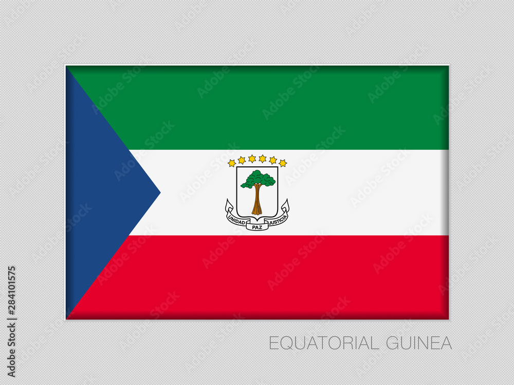 Flag of Equatorial Guinea. National Ensign Aspect Ratio 2 to 3 on Gray ...