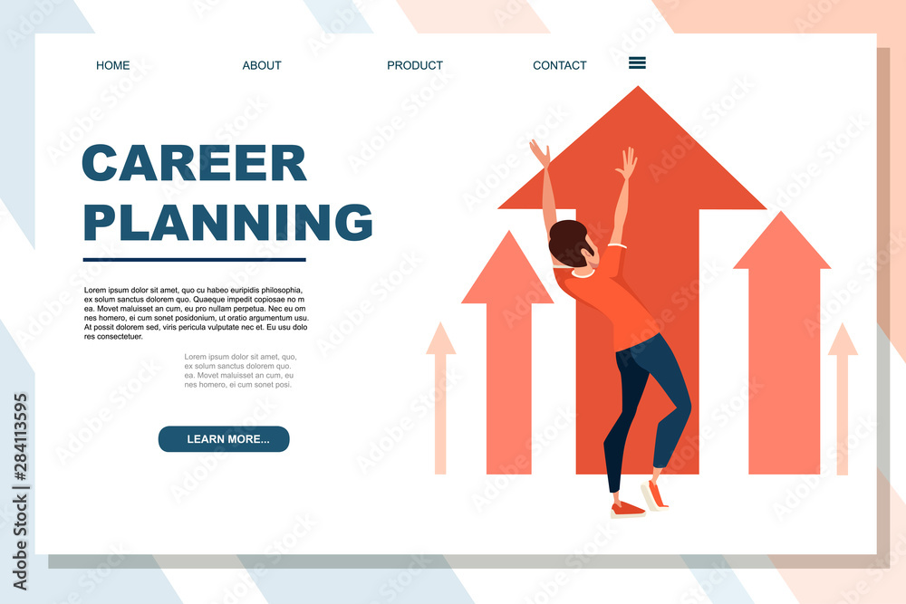 Man wearing sports suit with upraised hand career planning concept ...