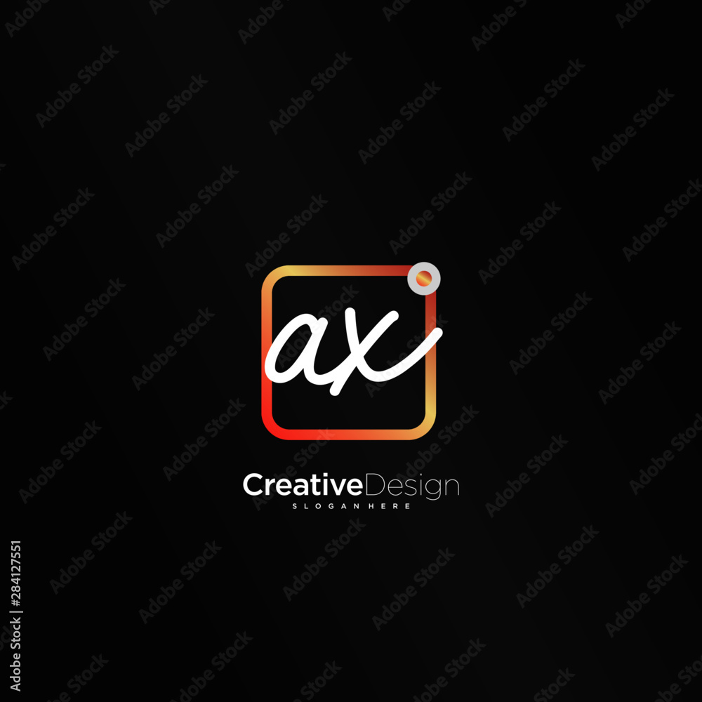 AX Signature letter Logo Template Vector Stock Vector | Adobe Stock