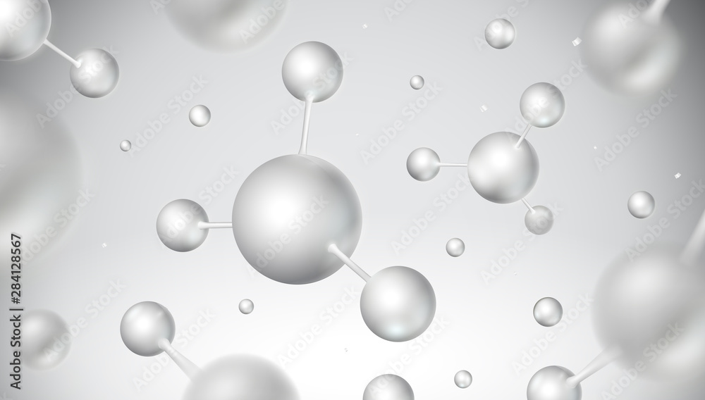 3d molecules vector design. Science abstract background with molecular ...