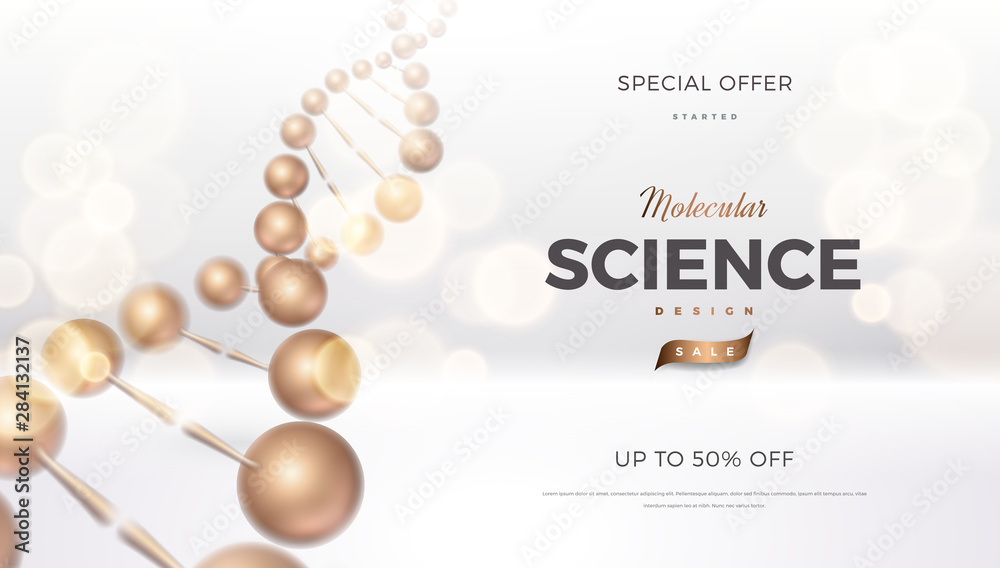 Science abstract vector background design with DNA molecular structure ...