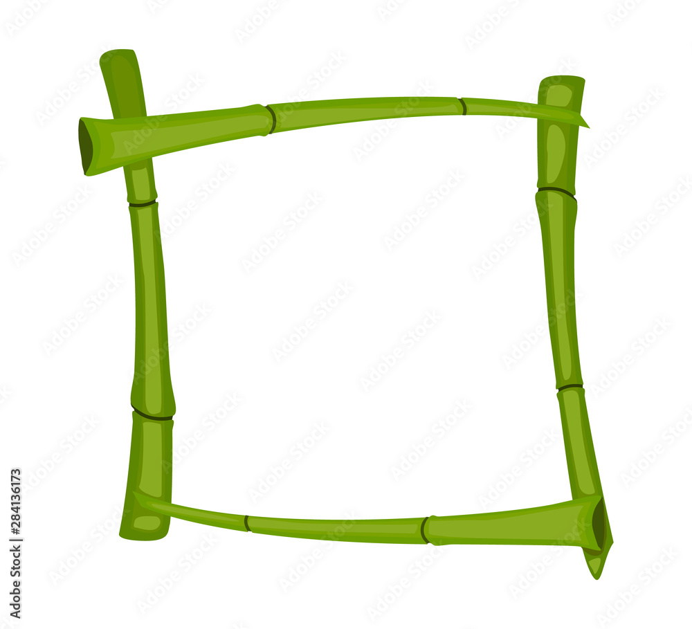 Rectangle brown wooden border frame made of realistic brown bamboo ...