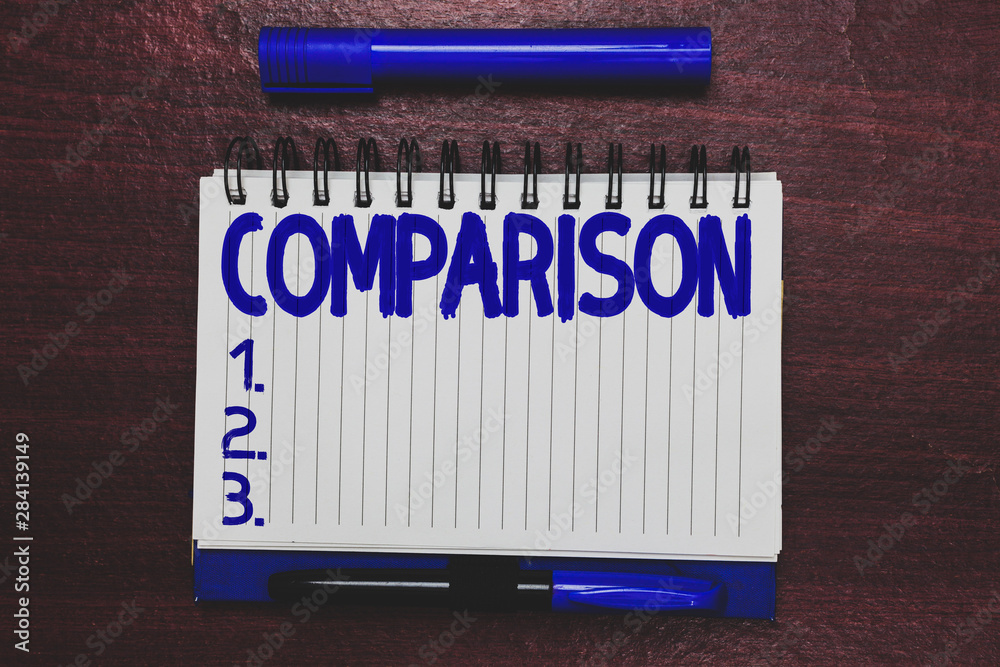 Conceptual hand writing showing Comparison. Business photo text ...