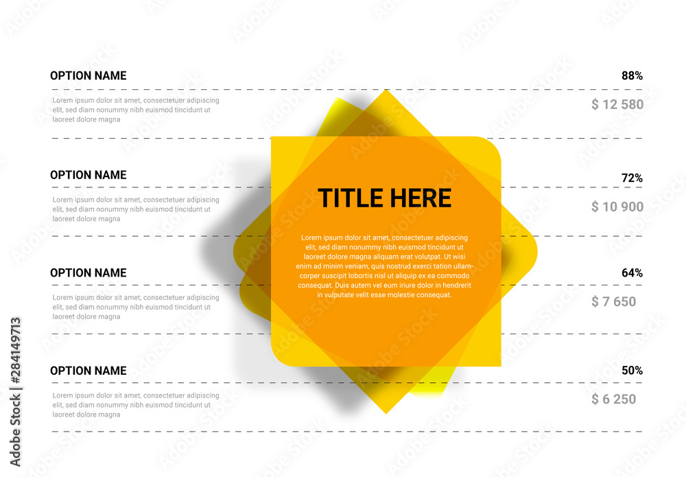 Info Chart Table Layout with Orange Graphic Stock Template | Adobe Stock