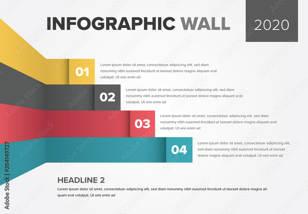 Info Chart Layout with Colorful Stripes Stock Template | Adobe Stock