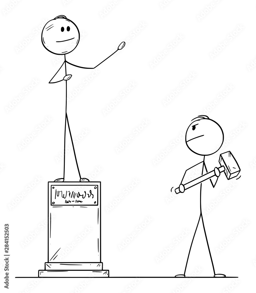 Vector cartoon stick figure drawing conceptual illustration of man with ...