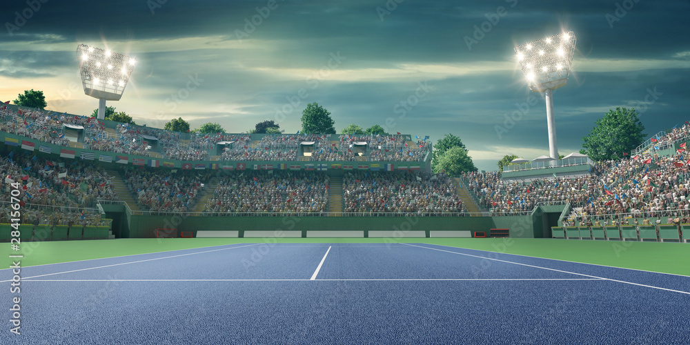Professional Tennis court. Sport background. 3D illustration Stock ...