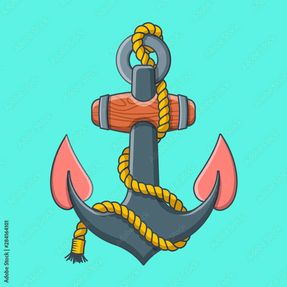Blue Cartoon Anchor