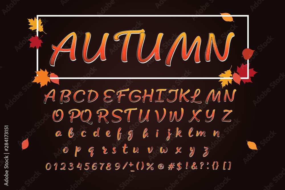 Autumn classic alphabet letters set. Exclusive Custom Letters. alphabet ...
