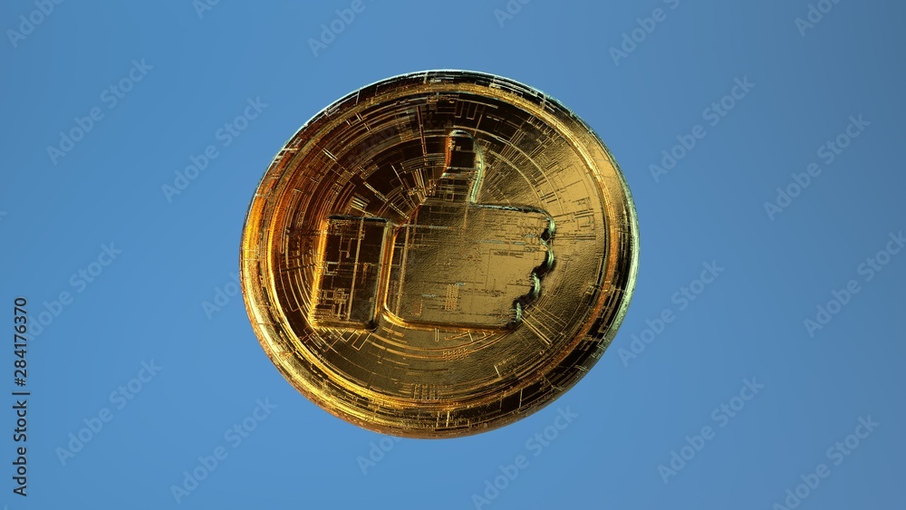 Thumbs up like emote global digital crypto currency mining future ...