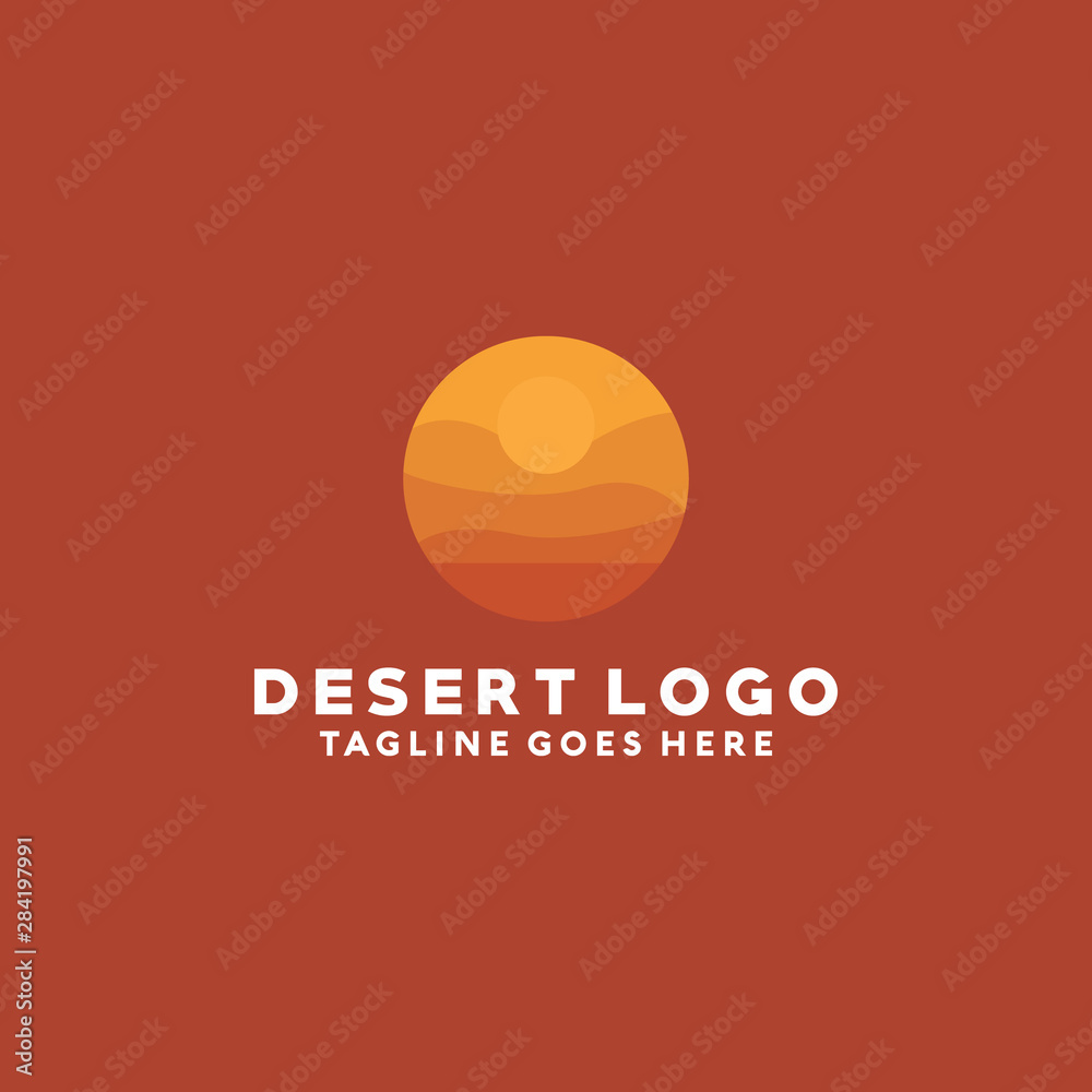 Desert Logo Vector Logo Design Template. Emblem and Modern Icon. Badge ...
