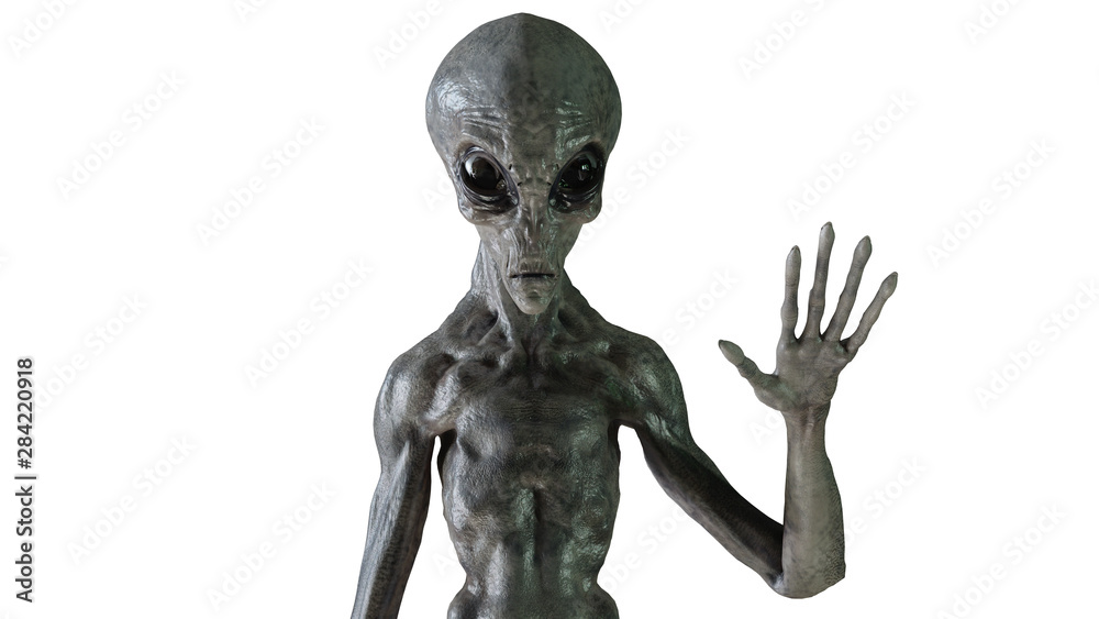 gray alien. 3d render Stock Photo | Adobe Stock