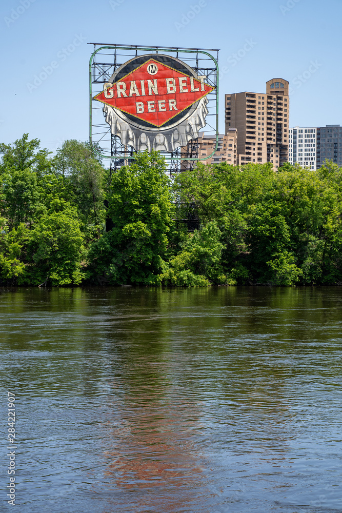 Minneapolis, Minnesota - June 2, 2019: Iconic Grain Belt Beer sign in ...