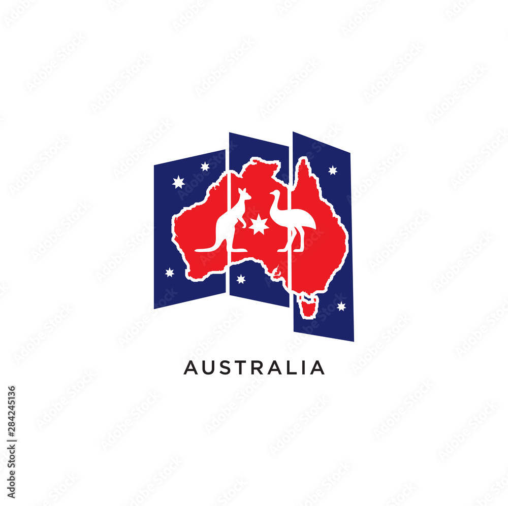 Australia Map Logo Vector Design . australia Logo Design Vector Stock ...