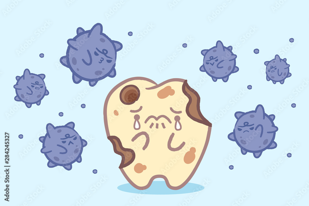 cartoon tooth decay problem Stock Vector | Adobe Stock