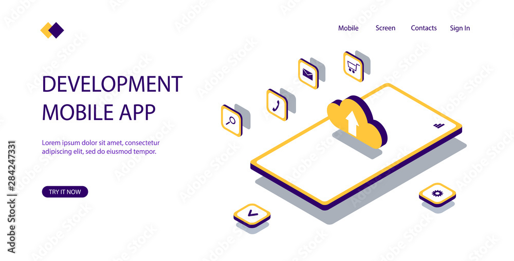 Concept development mobile app, settings mobile phone, set functions ...