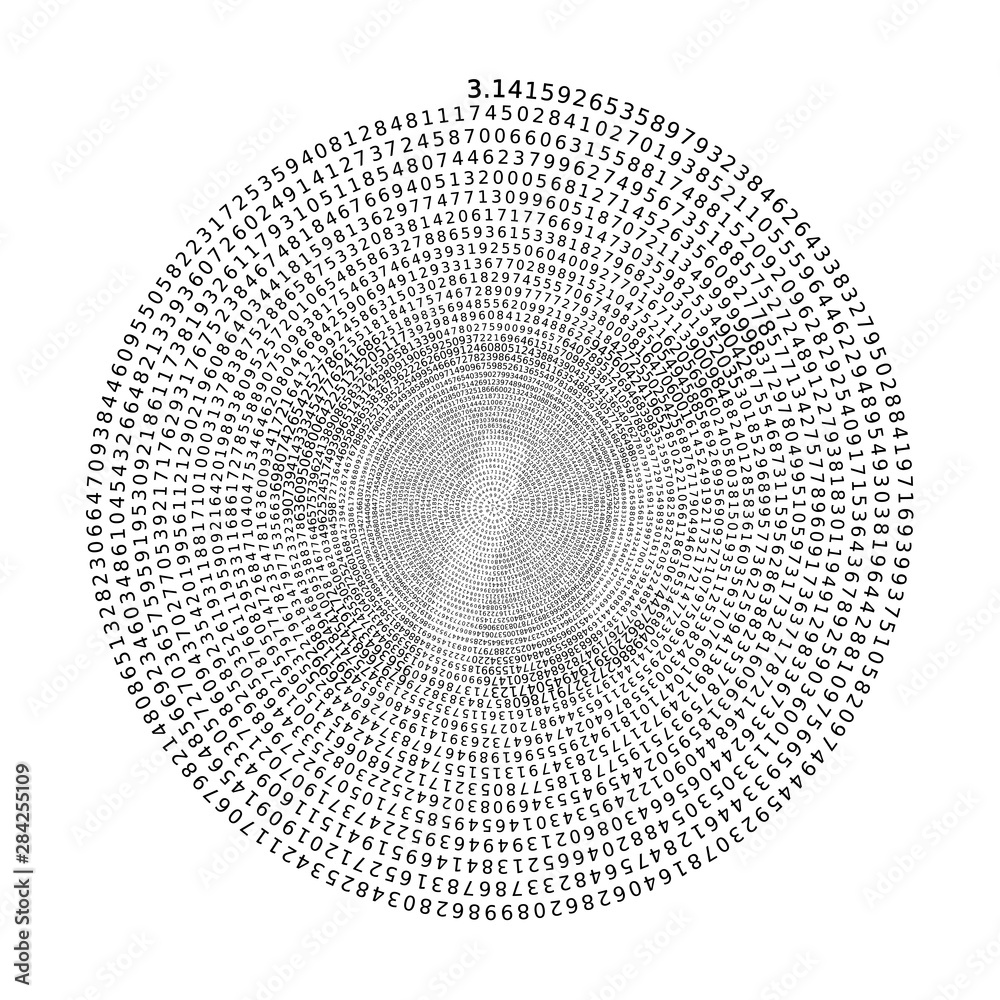 Pi symbol consisting of the number of pi twisted into a spiral Stock ...