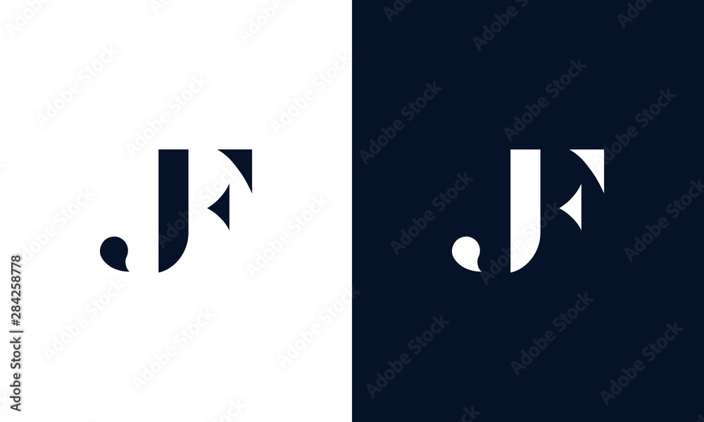 Abstract letter JF logo. This logo icon incorporate with abstract shape ...