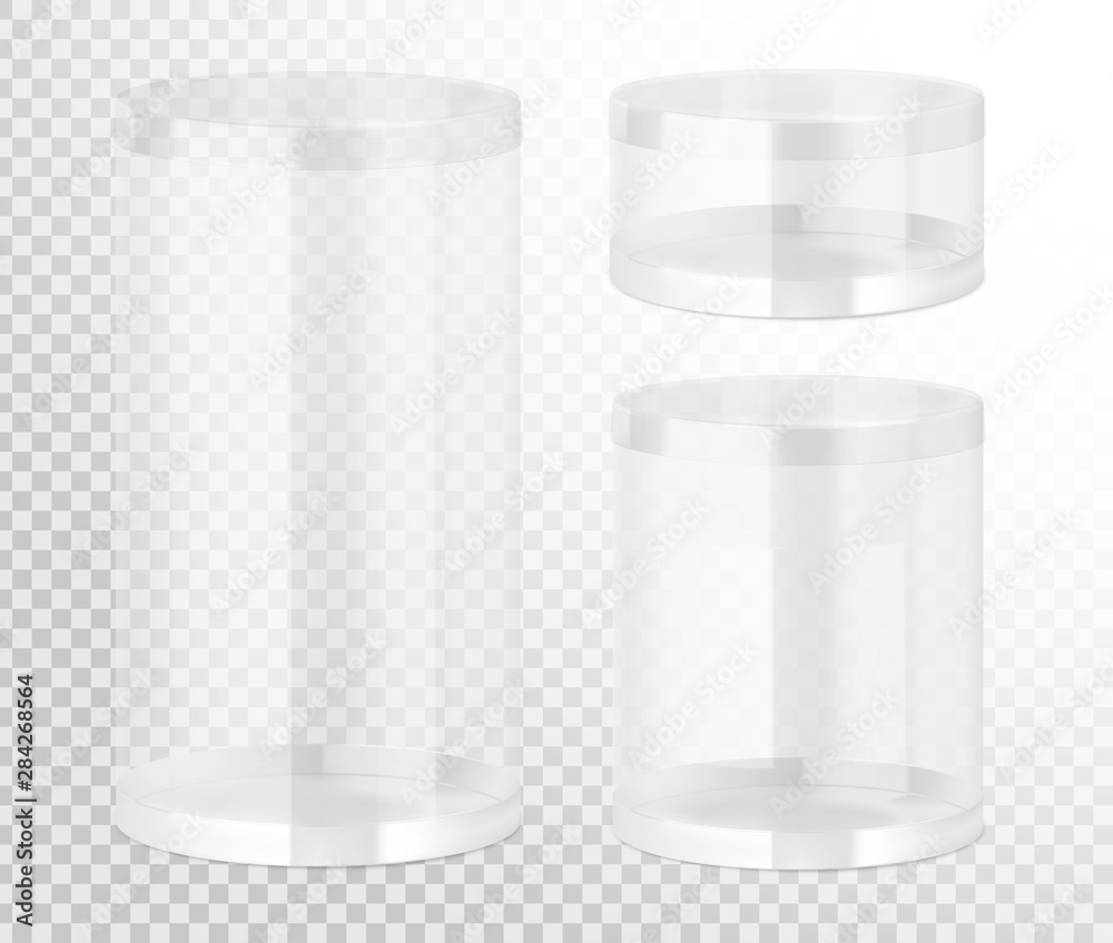 Plastic jar mockups. Vector illustration on transparent background ...