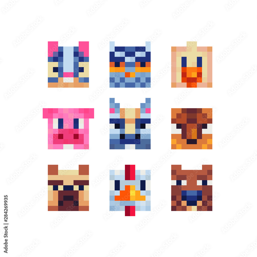 Minecraft Pig Face Pixel Art