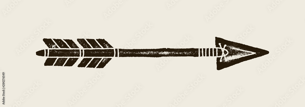 Hand Draw Ethnic Indian Arrow. Vector Illustration of Tribal Arrows ...