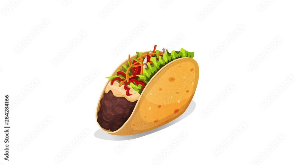 Vidéo Stock Funny Mexican Tacos Background/ 4k animation of a dynamic ...