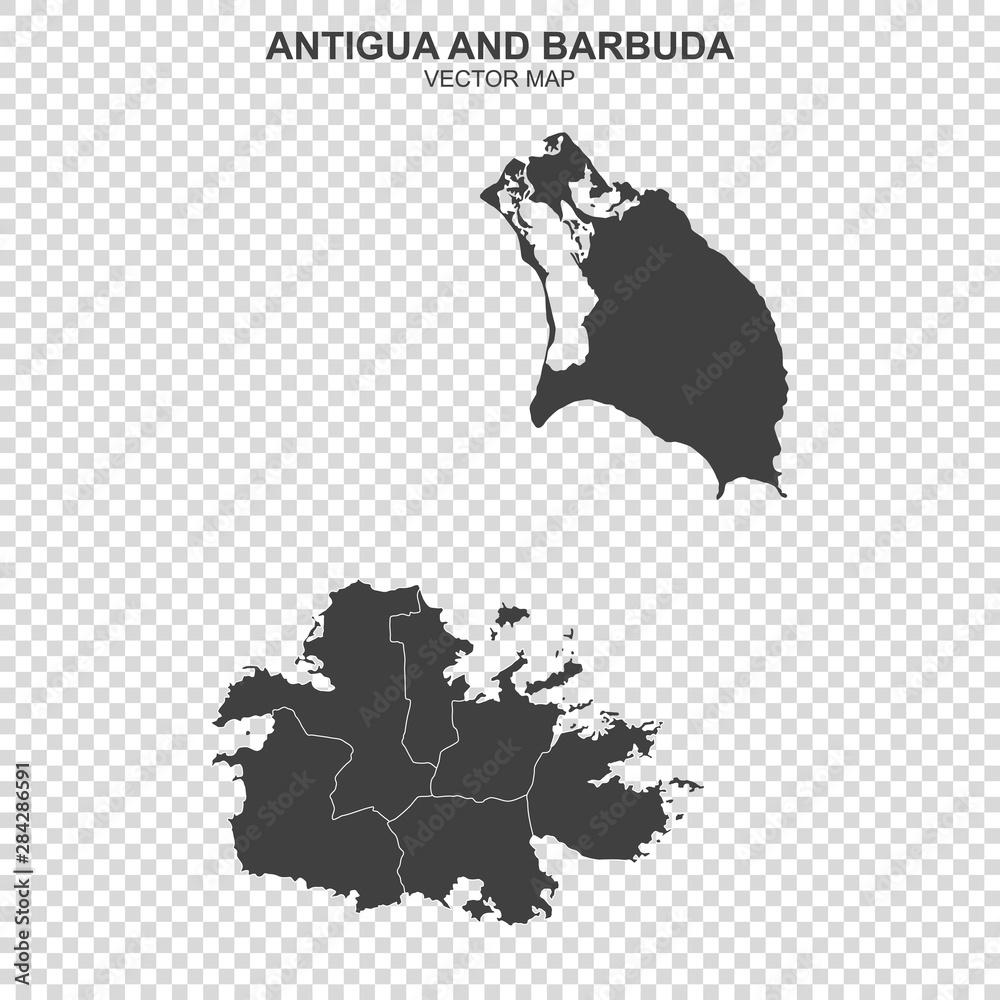 vector map of Antigua and Barbuda on transparent background Stock ...