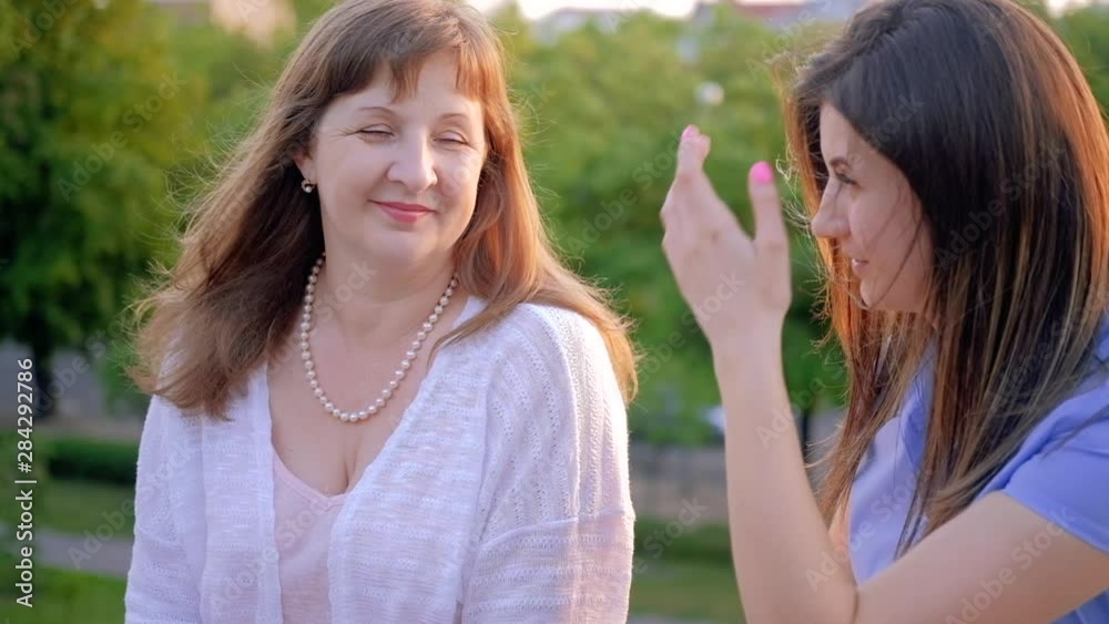 Family talk. Trust wisdom care. Mother supporting daughter sharing ...