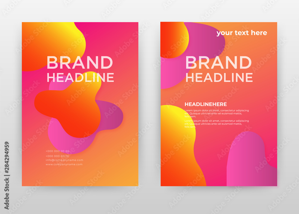 Colorful red yellow purple liquid background design for annual report ...