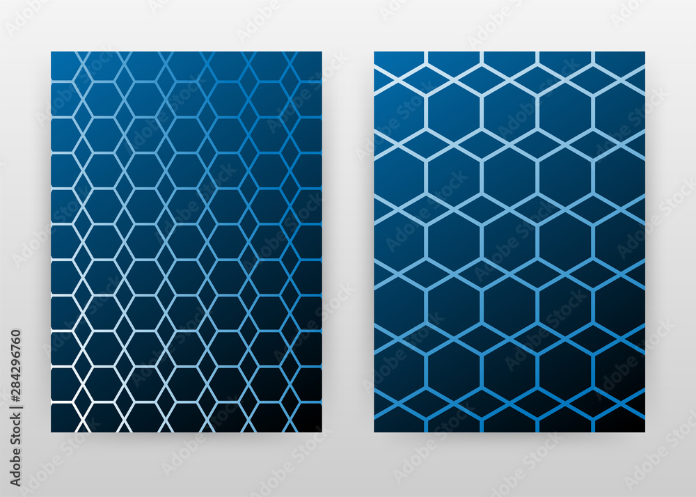 Blue hexagon seamless texture on dark blue design for annual report ...
