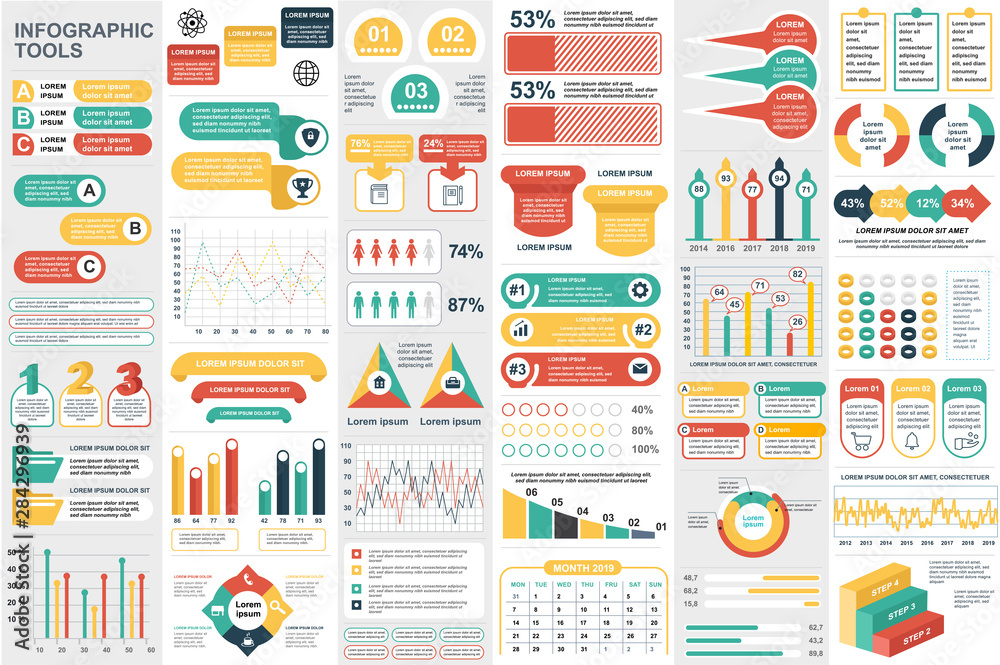 Infographic elements data visualization vector design template. Can be ...