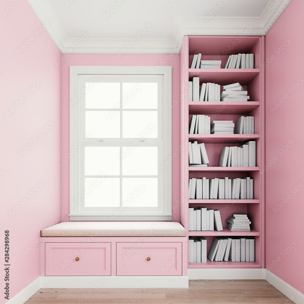 Poster Comfy upholstered window seat with drawers in a window nook with ...