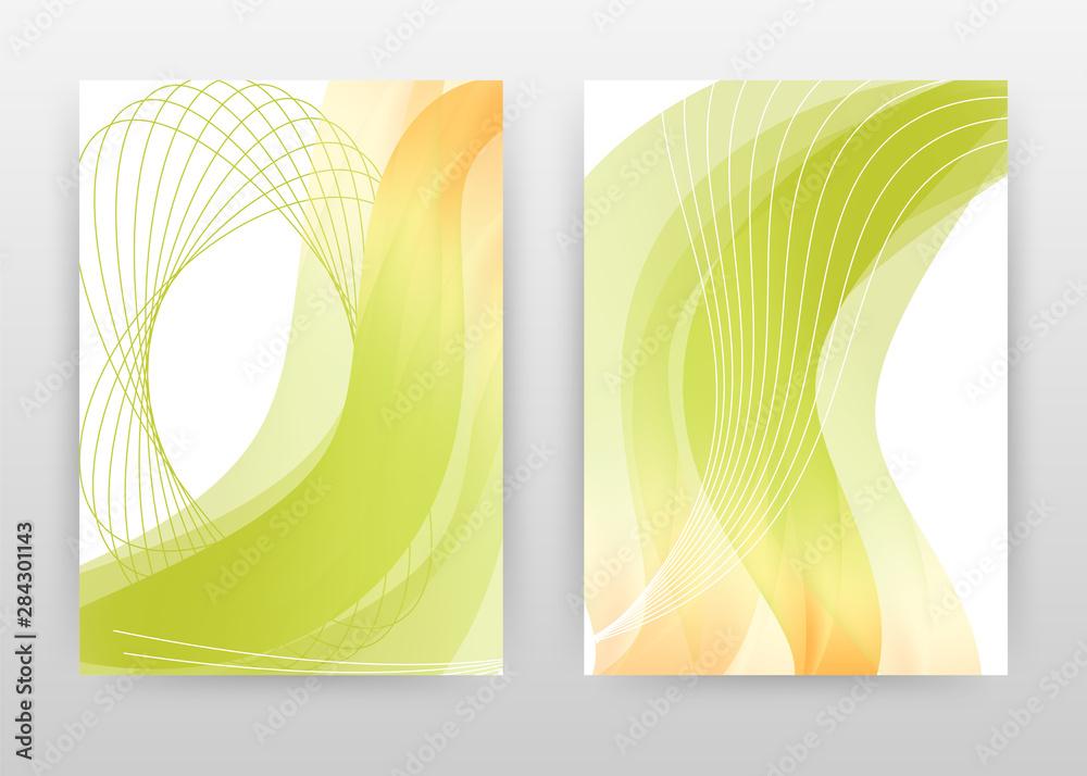 Green wave lines design for annual report, brochure, flyer, poster ...
