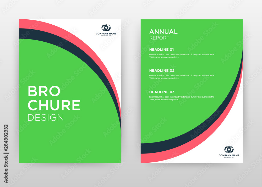 Red, black, green round shapes design for annual report, brochure ...