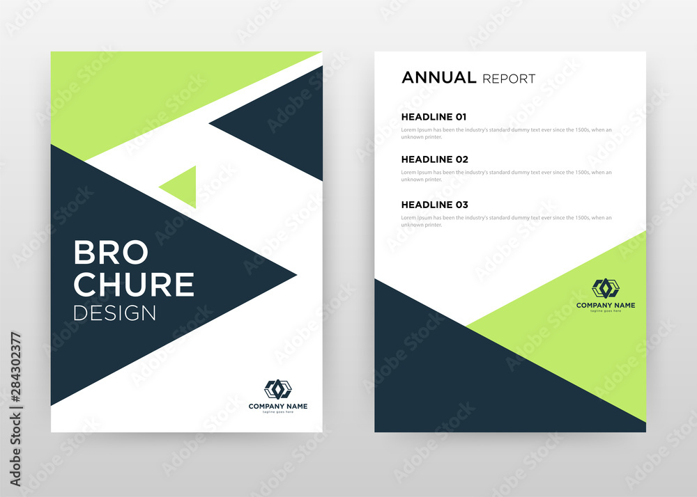 Green arrows design for annual report, brochure, flyer, poster. Green ...