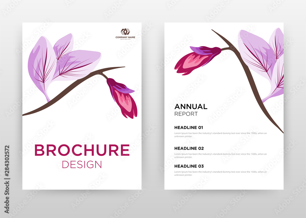 Purple saffron flower petal design for annual report, brochure, flyer ...