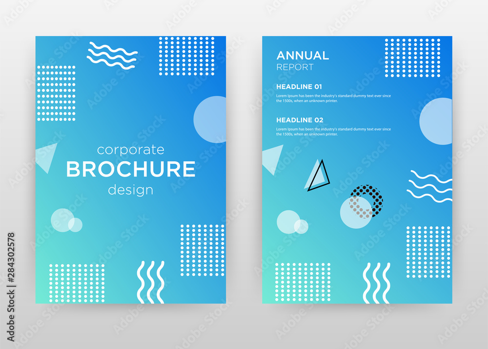 Abstract elements on blue design for annual report, brochure, flyer ...