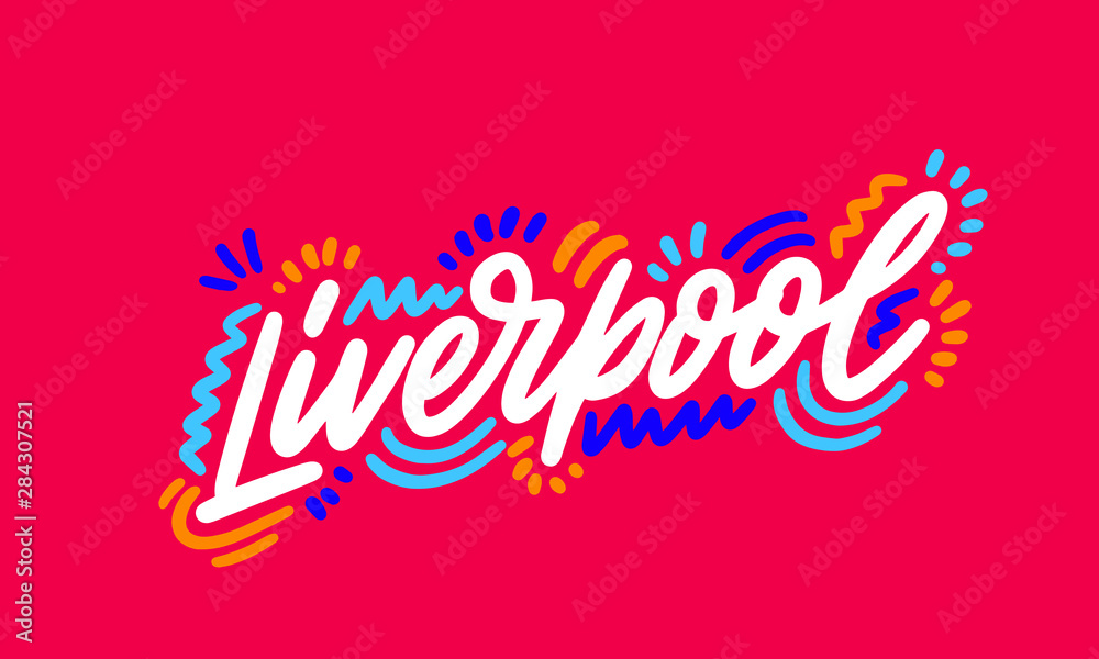 Liverpool Handwritten city name.Modern Calligraphy Hand Lettering for ...