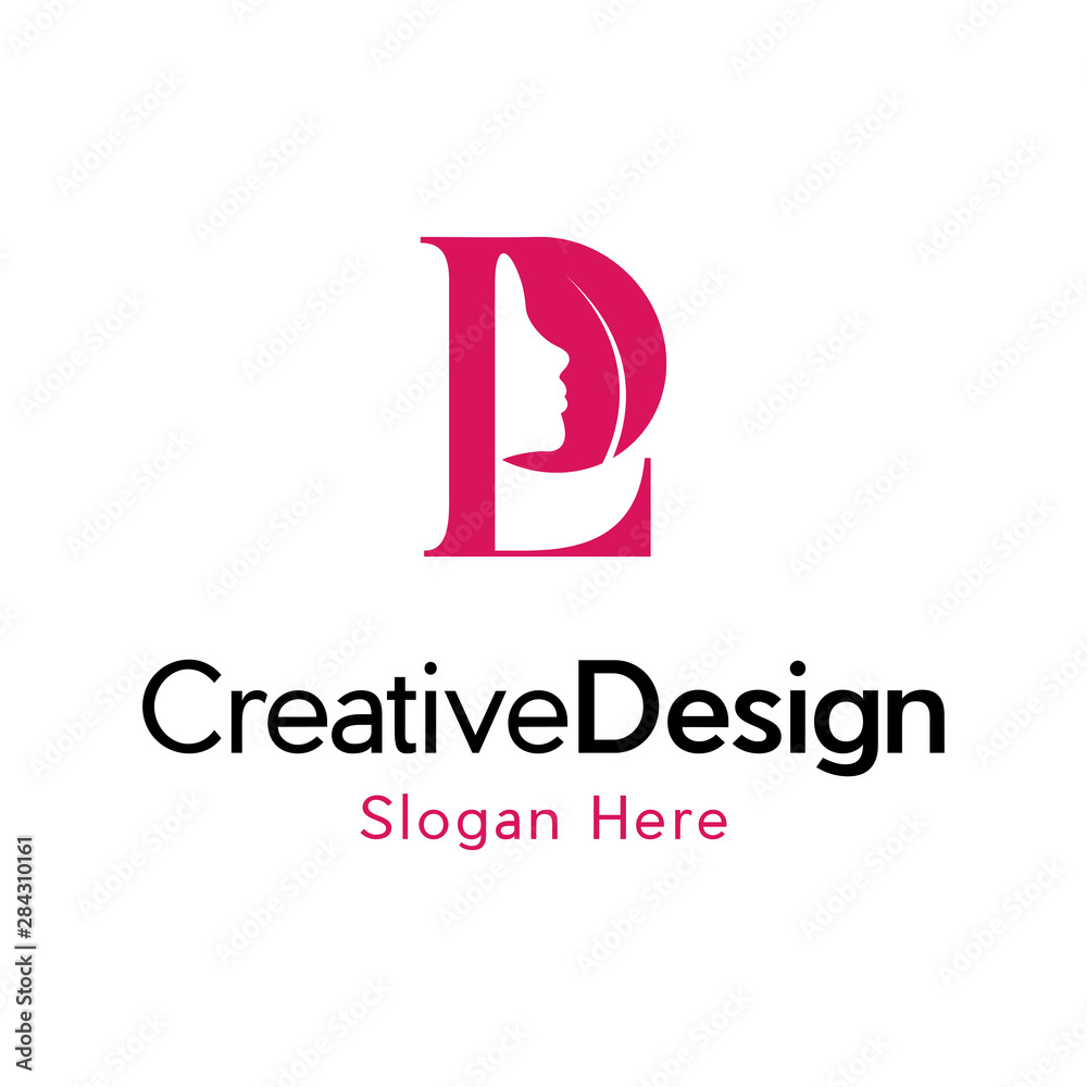 Letter L beauty logo vector design, luxury letter L with beauty face ...
