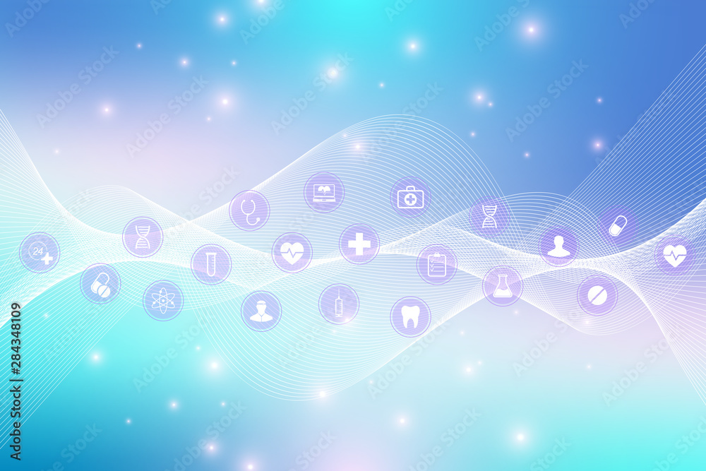 Medical abstract background with health care icon pattern. Medical ...