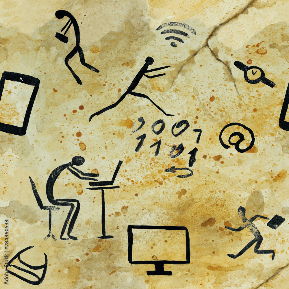 Imitation Of Drawing In A Cave Painted By An Ancient Man On A Rock Wall imitation-of-drawing-in-a-cave-painted-by-an-ancient-man-on-a-rock-wall
