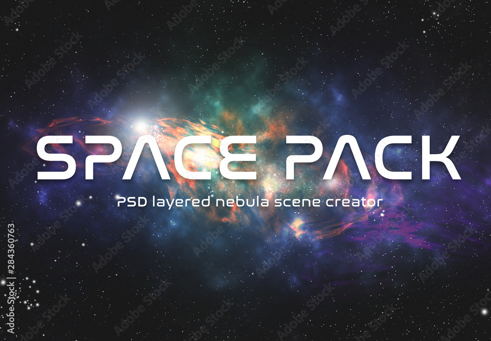 Space Nebula Scene Creator Kit Stock Template | Adobe Stock