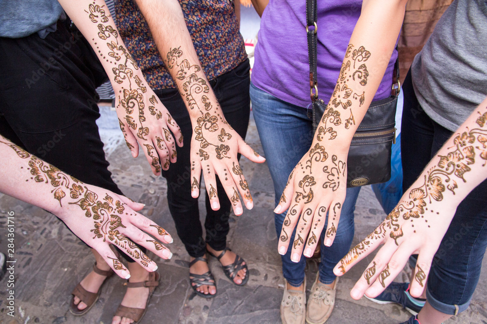 Morocco, Marrakech, Medina, Henna Souq, Leaves of Henna Plant and Henna ...
