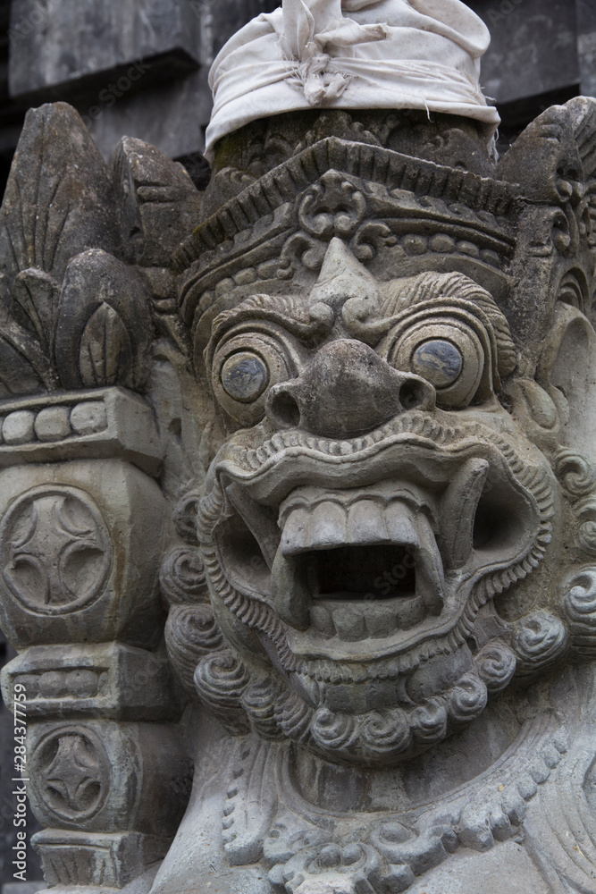 Indonesia, Bali. Temple Statue in a sacred Balinese Hindu site ...