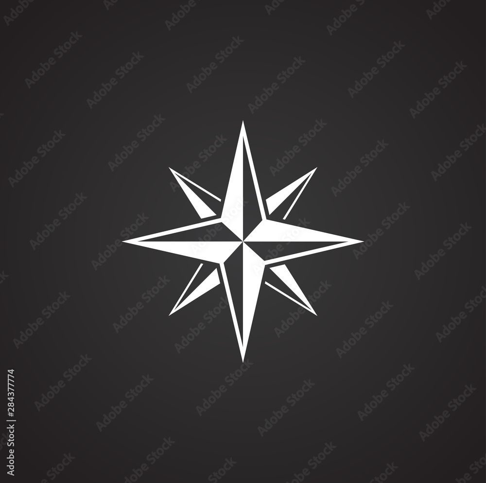 Windrose icon on background for graphic and web design. Simple ...