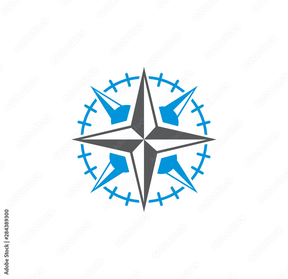 Windrose icon on background for graphic and web design. Simple ...