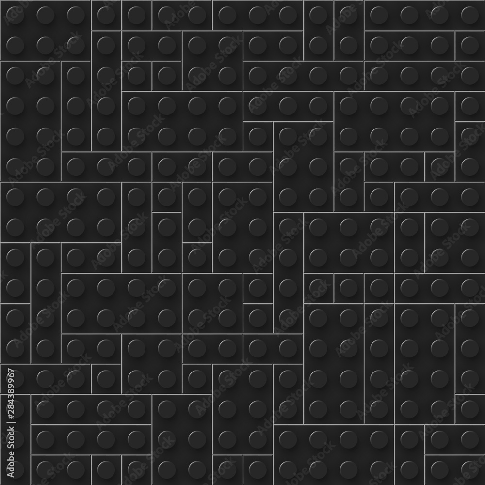 Seamless template of realistic dark plastic bricks. Construction blocks ...